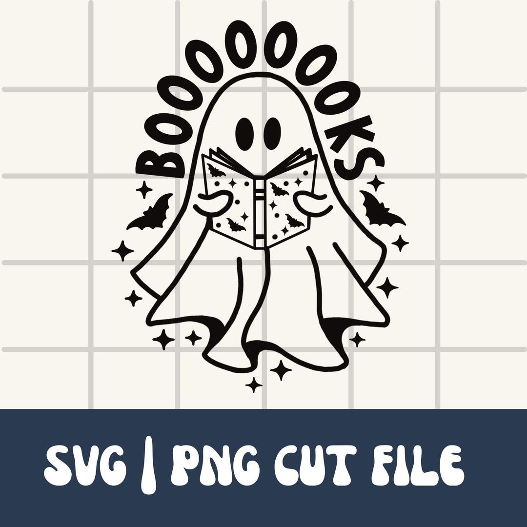 Spooky Books Svg | Spooky Books PNG | Halloween Ghost Svg | Ghost Books ...