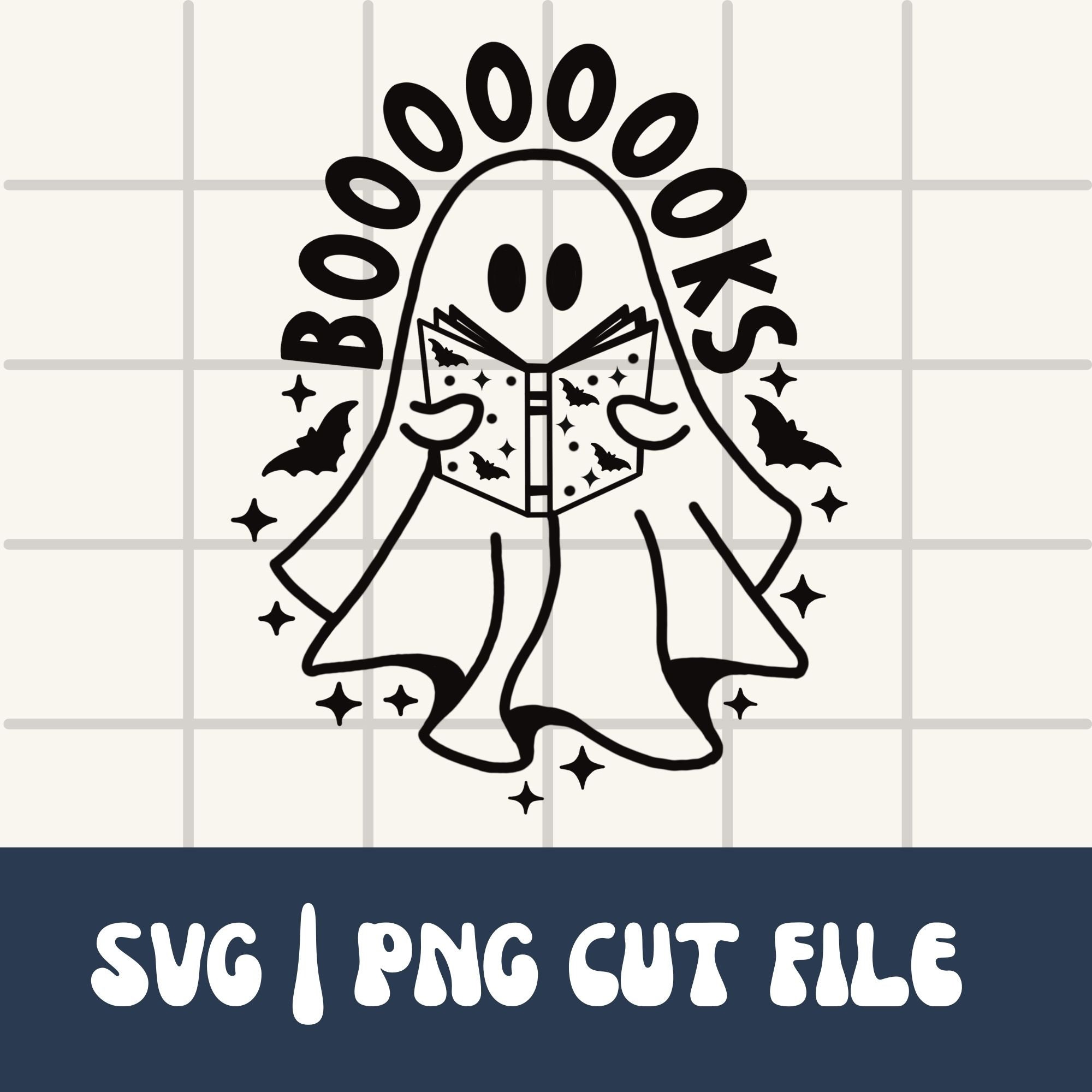 Spooky Books Svg | Spooky Books PNG | Halloween Ghost Svg | Ghost Books ...