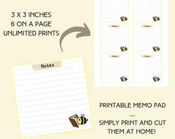 Bee Sticky Notes - Etsy