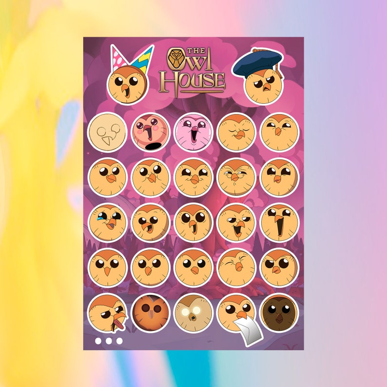 The Owl House Happy and Sad Hooty Sticker Pack | Etsy