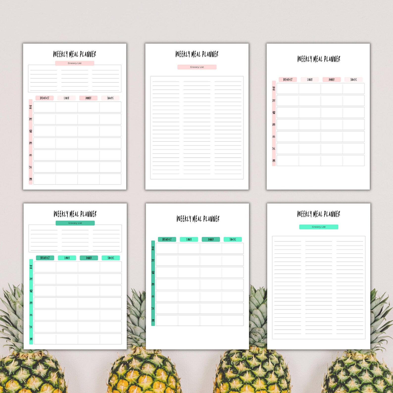 Weekly Meal Planner Printable With Grocery List Printable, Weekly Menu ...