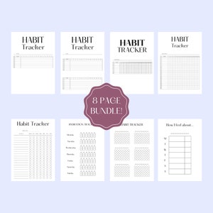 Daily Habit Tracker PRINTABLE BUNDLE, Habit Tracker, Bullet Journal ...