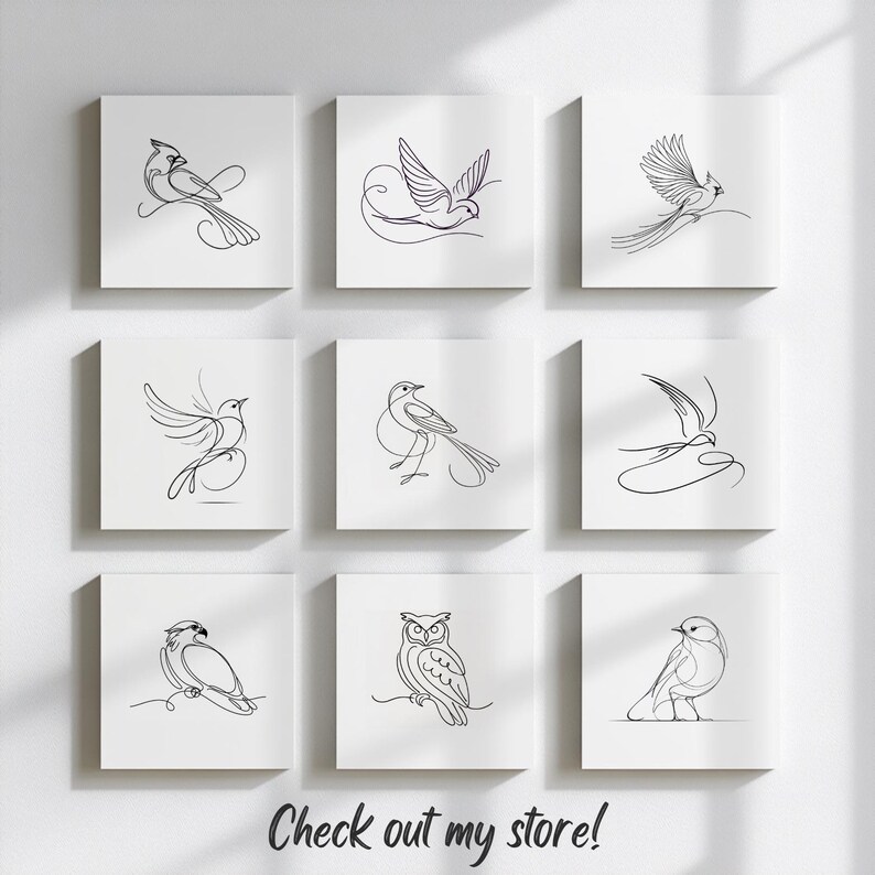 Minimalist Northern Cardinal Line Art Canvas | Flowing Bird Drawing ...
