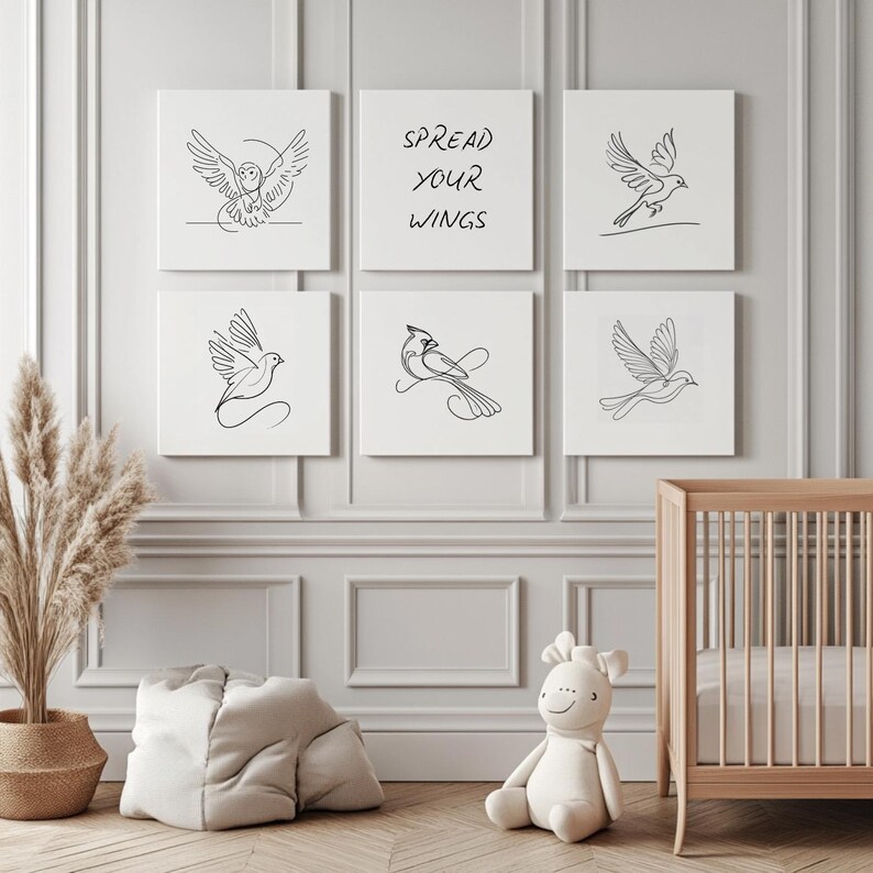 Minimalist Northern Cardinal Line Art Canvas | Flowing Bird Drawing ...