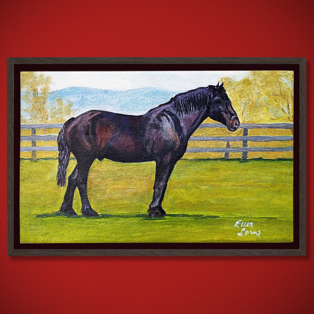Power and Grace: Study of the Percheron Oil Painting Canvas - Etsy