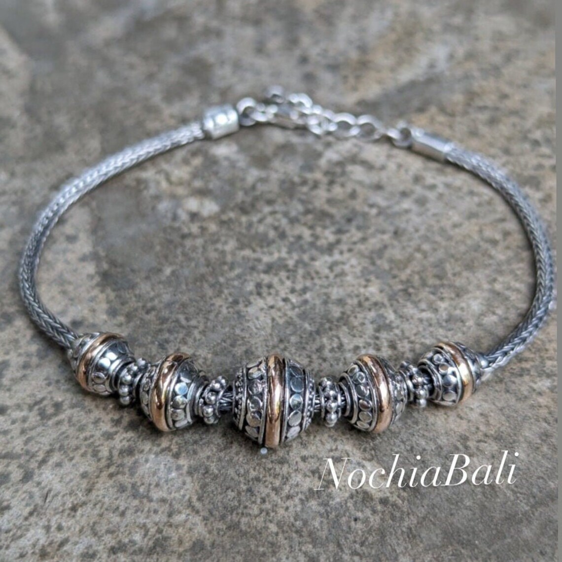 Ball Bracelet Each With a Band of Gold Sterling Silver - Etsy