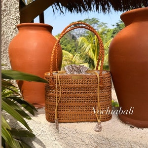 Summer Rattan Handbag Beach Rattan Bag Picnic Handbag - Etsy