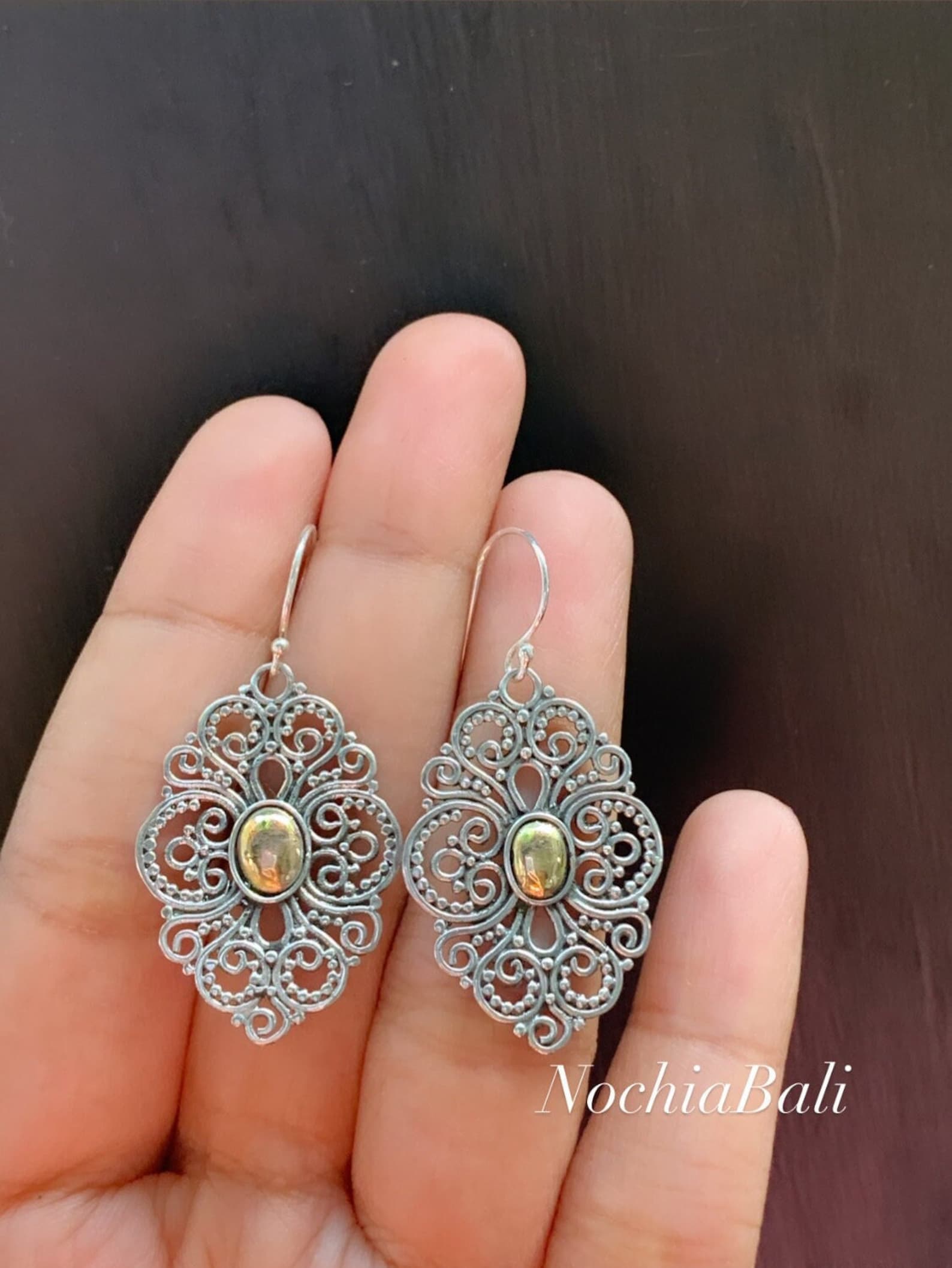 Bali Art Silver Earring, Handmade Earring, Summer Jewelry, 925 Sterling ...