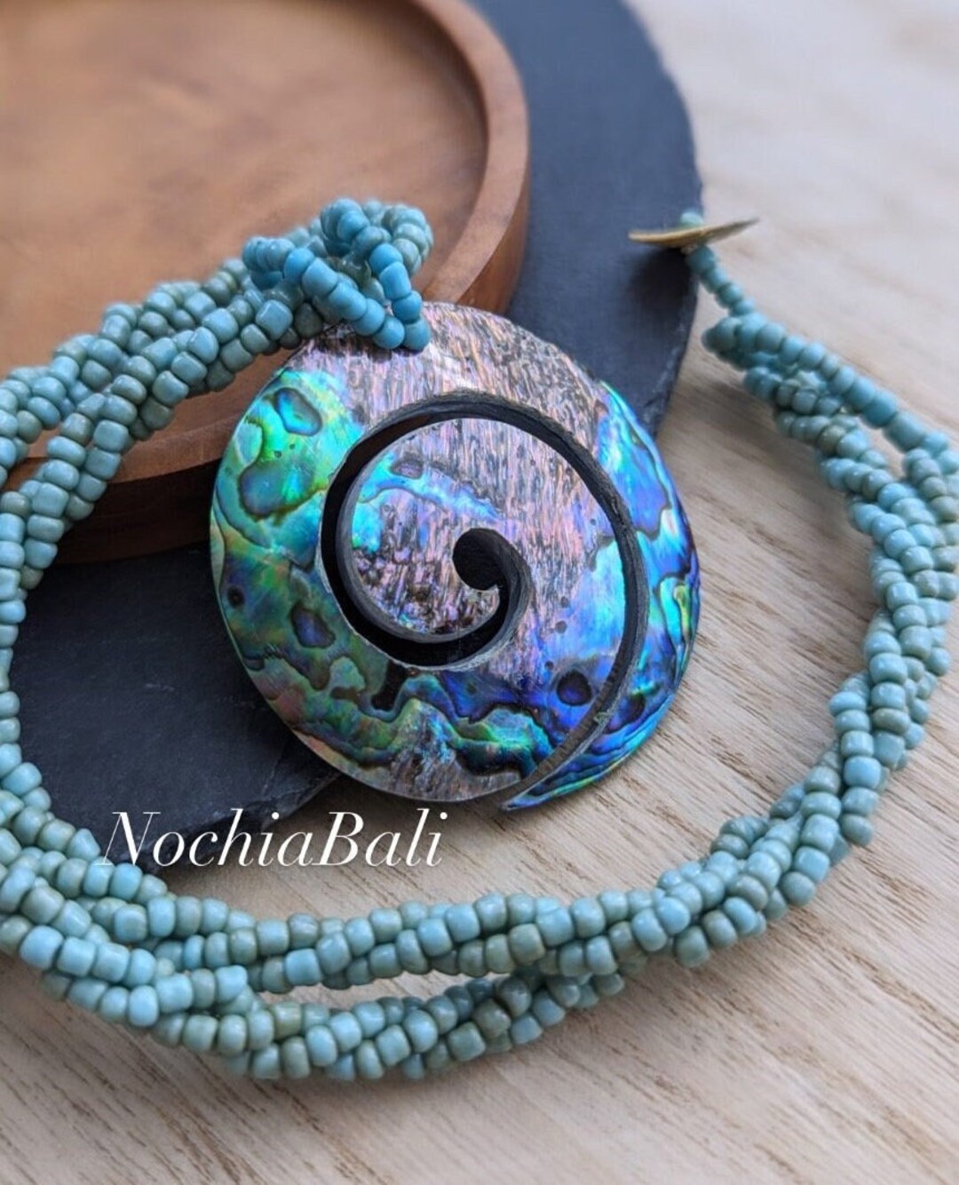New Zealand Paua Abalone Necklace, New Zealand Paua Pendant, Handmade ...
