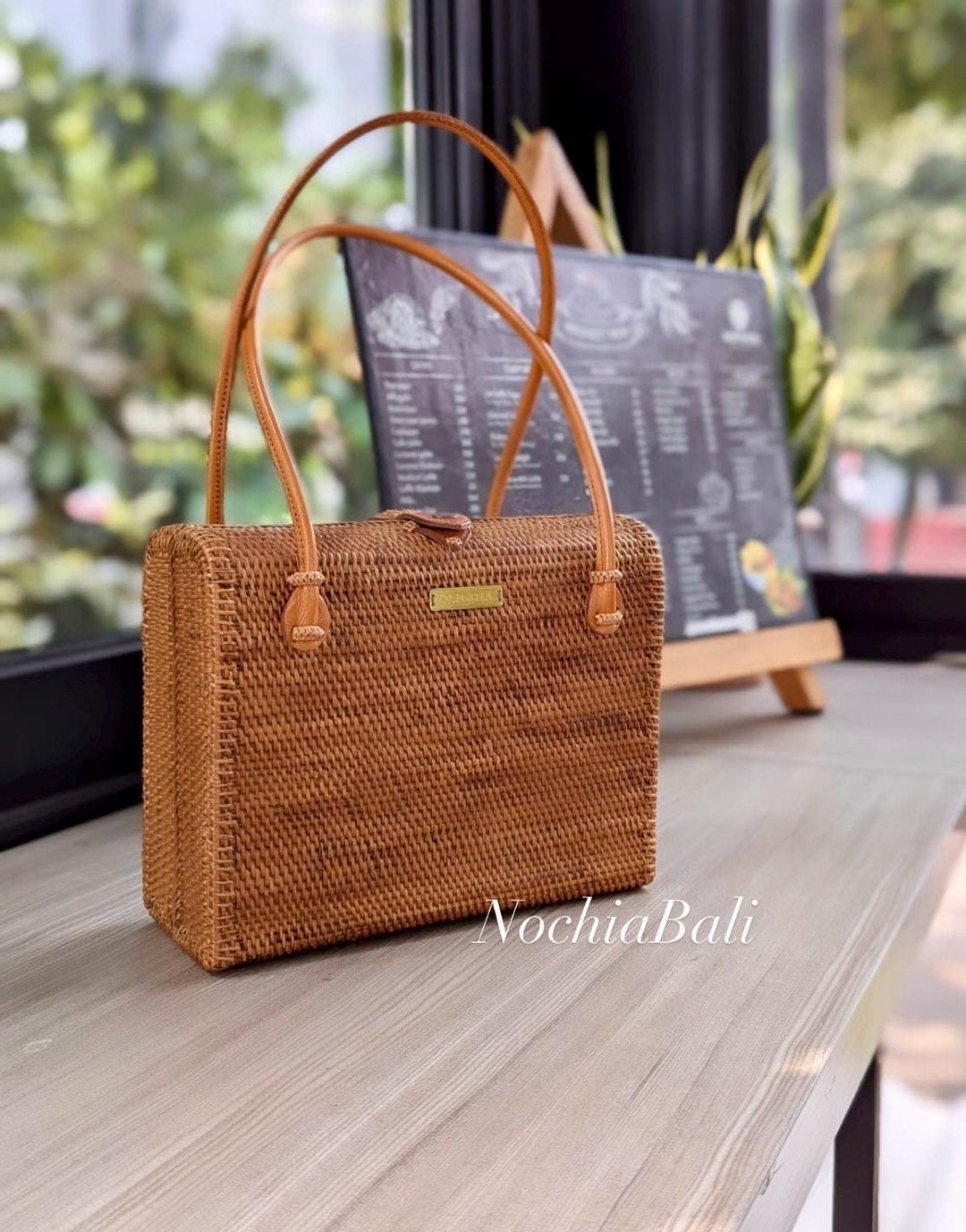 Summer Rattan Handbag, Straw Handbag, Woven Beach Bag, One Shoulder ...