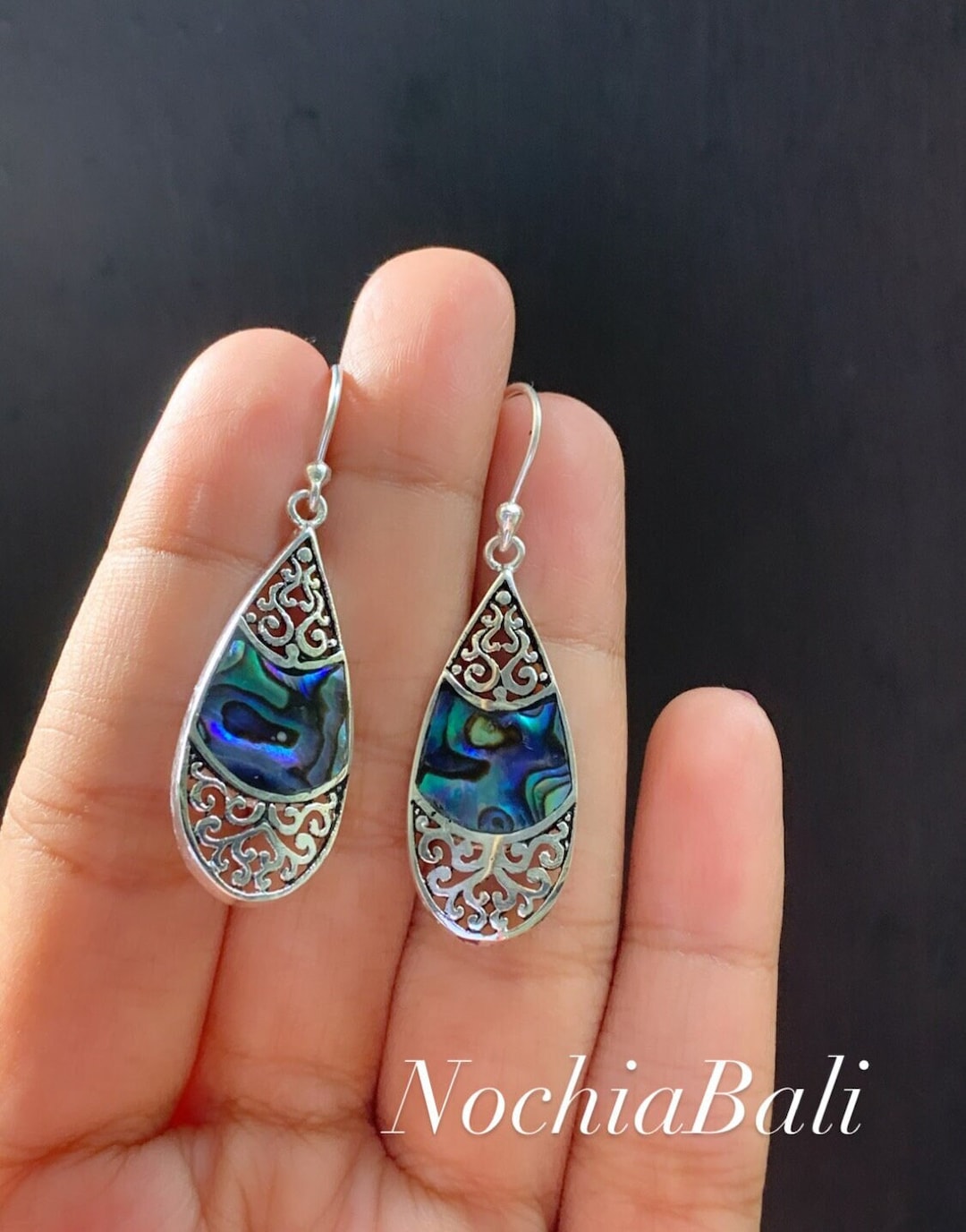Abalone Drop Earring, Natural Abalone Earring, Abalone Shell Jewelry ...