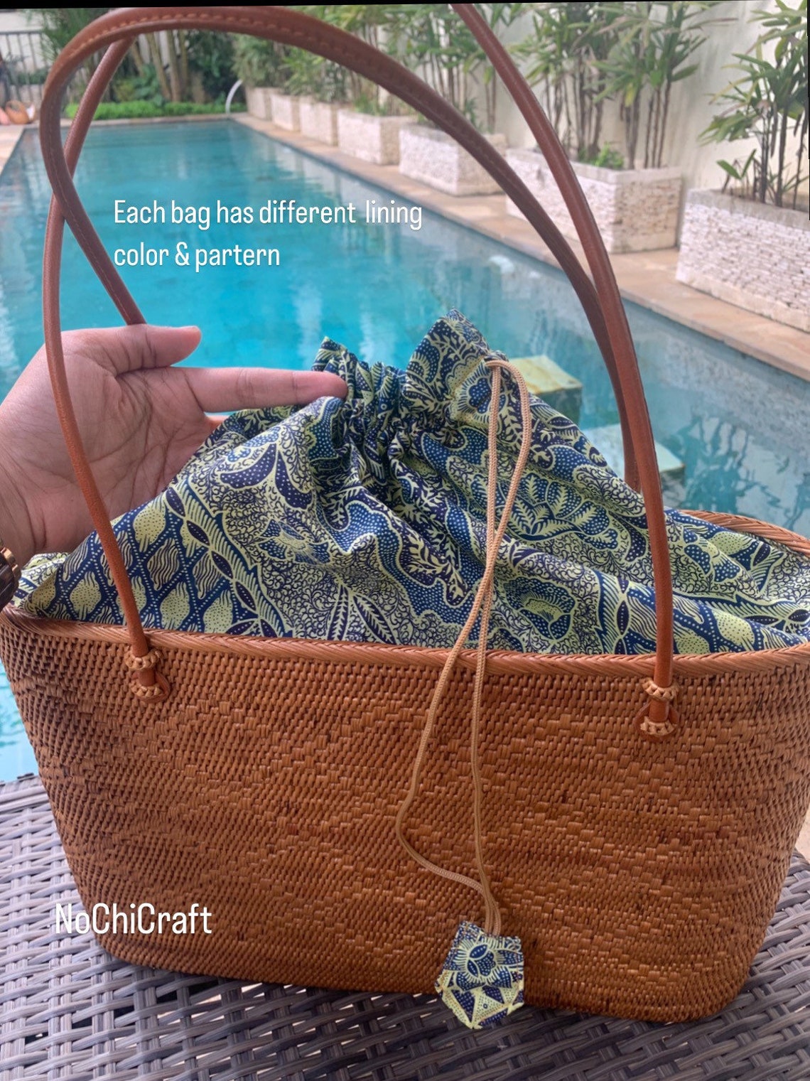 Summer Rattan Tote Straw Tote Bag Woven Beach Bag One - Etsy