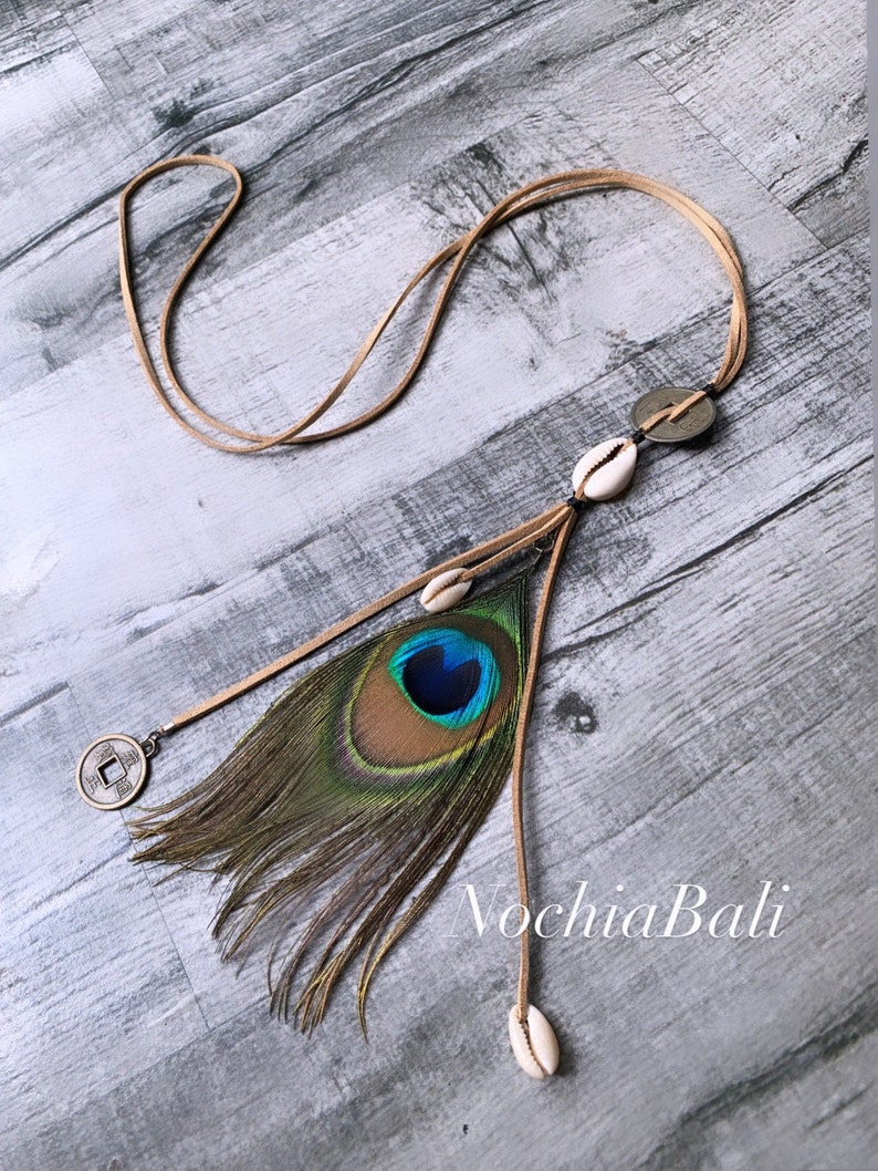 Peacock Feather Necklace, Peacock Feather Pendant, Handmade Necklace ...