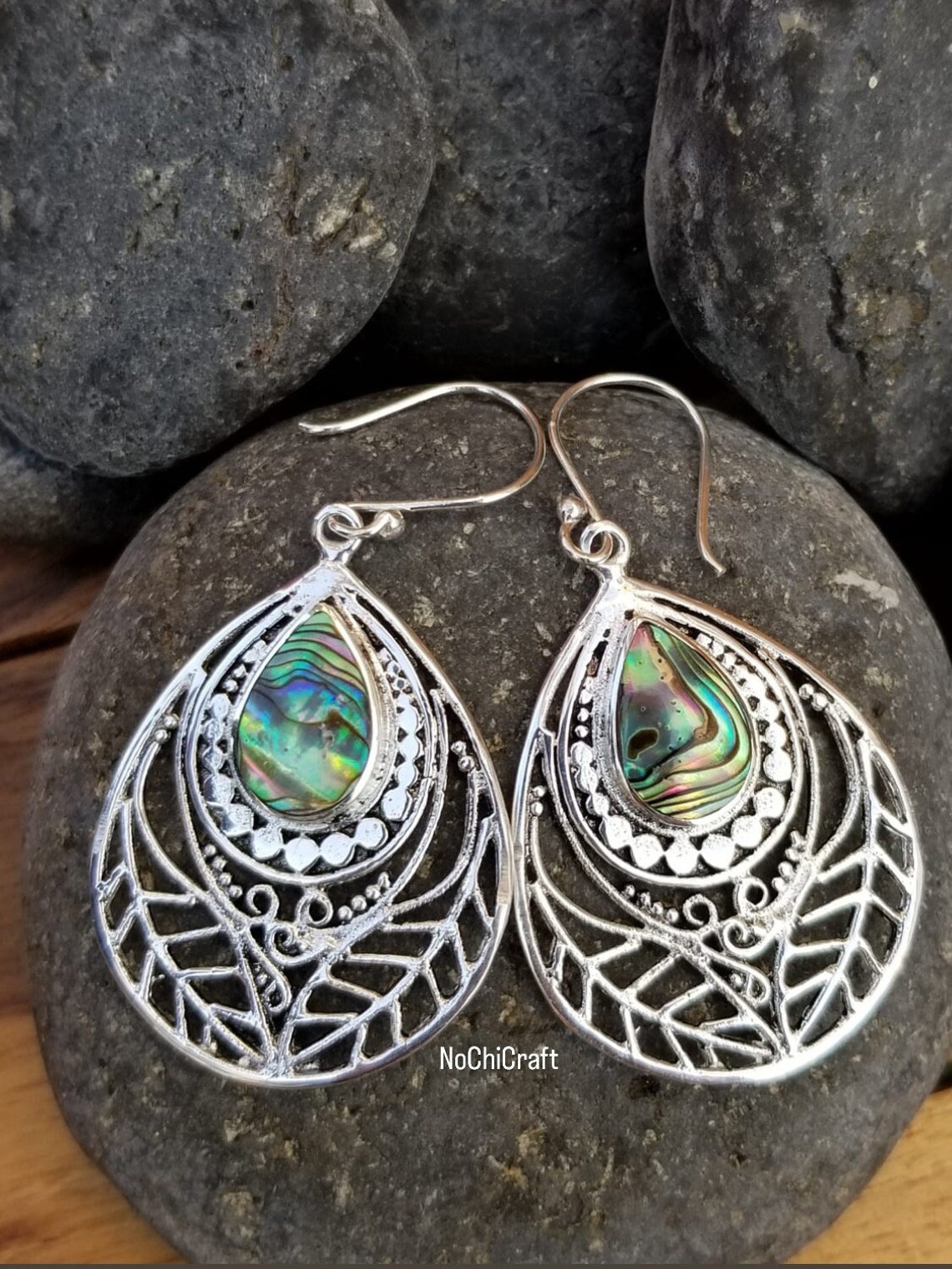 Teal Abalone Earring Natural Shell Earrings Boho Shell - Etsy