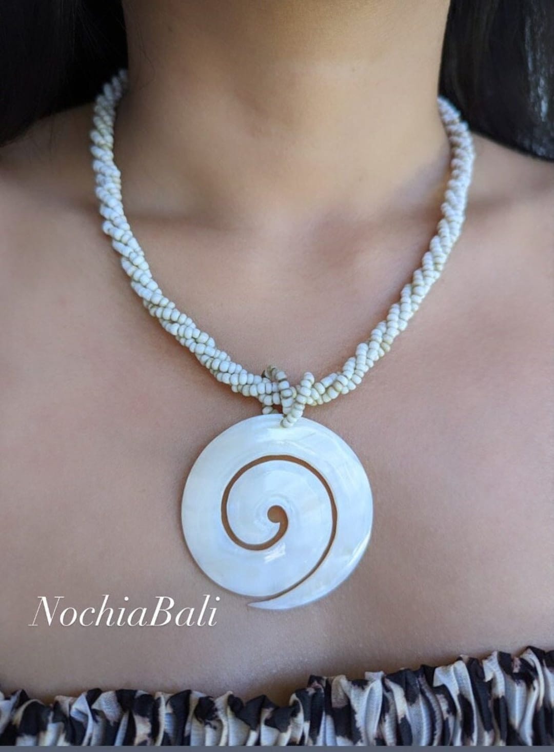 Moana Necklace, Mother of Pearl Necklace, Maori Spiral Pendant, Shell ...