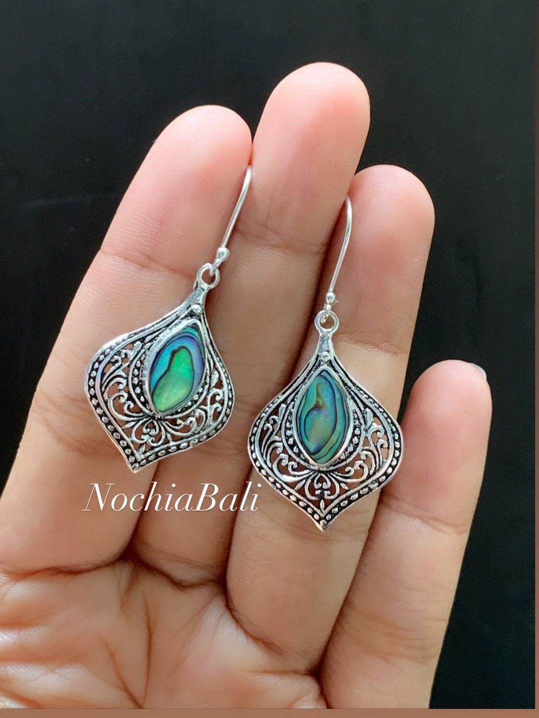 Abalone Shell Earring, Paua Abalone Earring, Handmade Jewelry, Boho ...