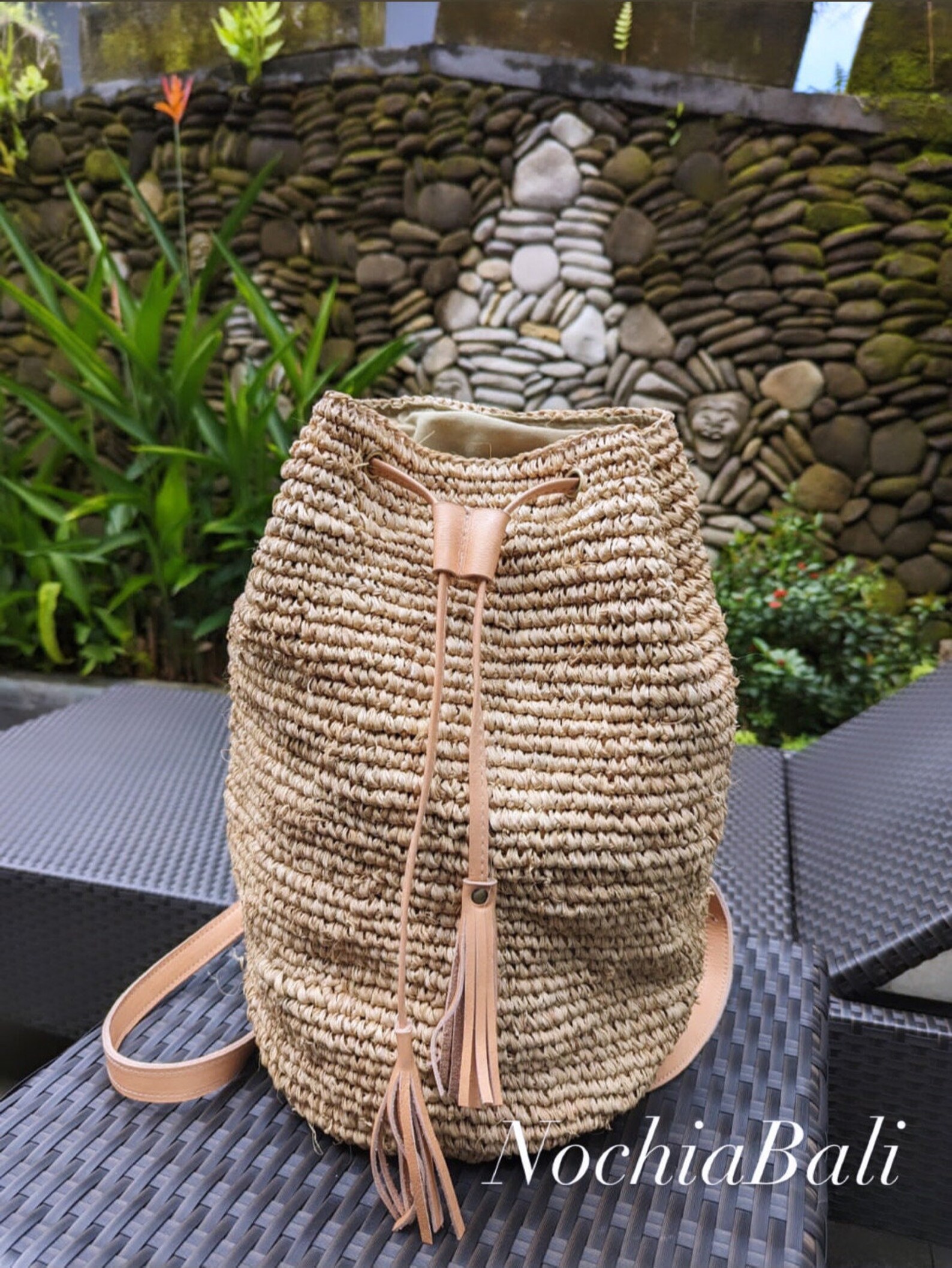 Beach Straw Backpack Woven Raffia Backpack Backpack With - Etsy
