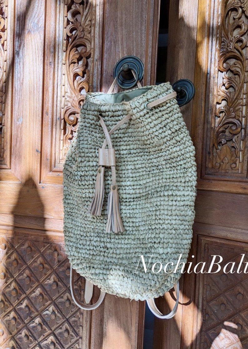 Beach Straw Backpack Woven Raffia Backpack Backpack With - Etsy