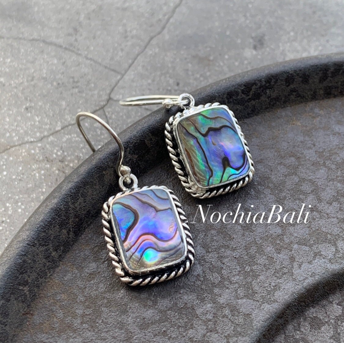 Rectangle Abalone Earring Paua Shell Earring Handmade - Etsy