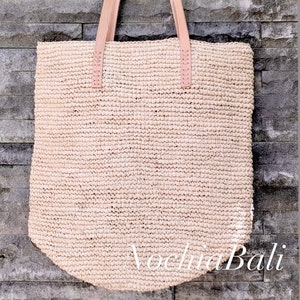 Large Beach Bag, Handwoven Raffia Bag, Straw Beach Bag, Summer Shoulder ...