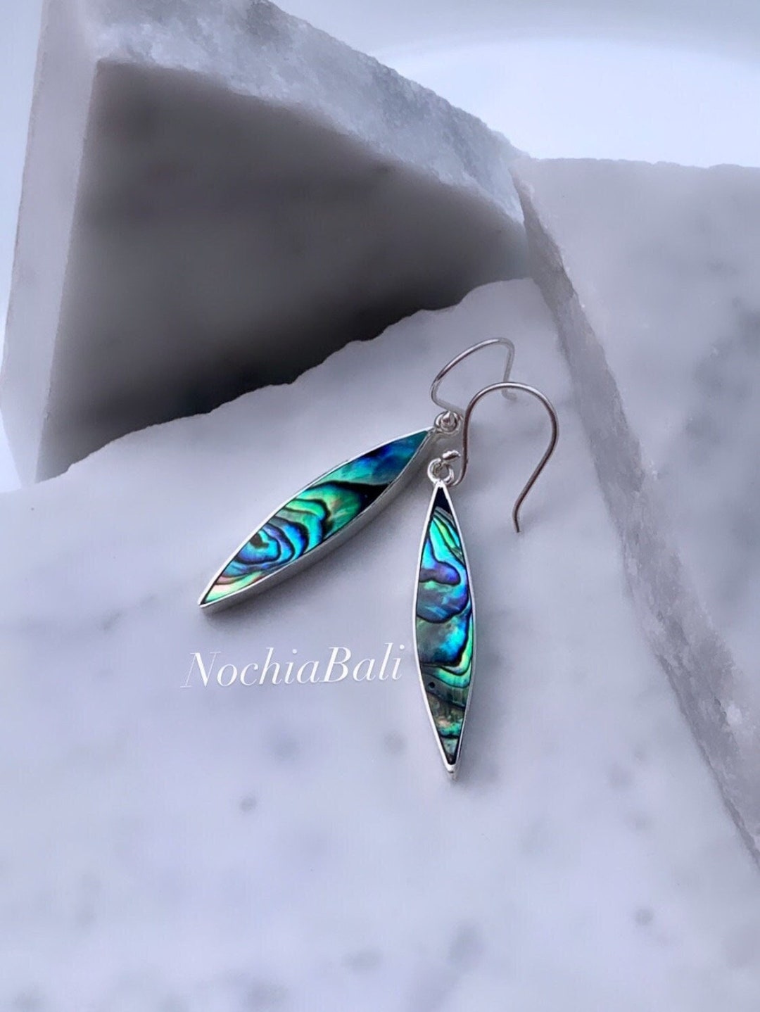 Long Abalone Earrings, Natural Paua Abalone, Boho Shell Earrings, Paua ...