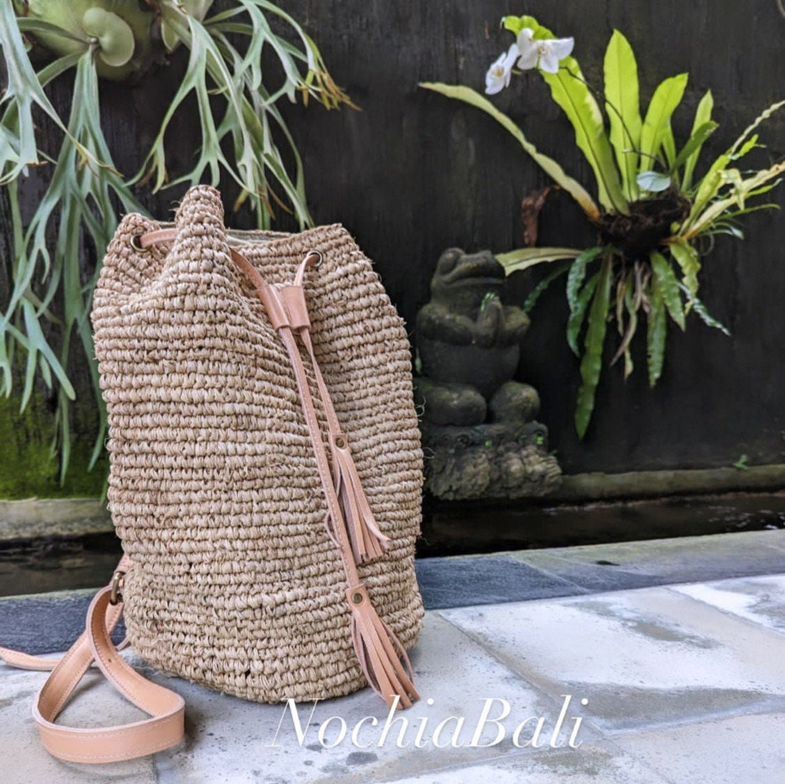 Beach Straw Backpack Woven Raffia Backpack Backpack With - Etsy