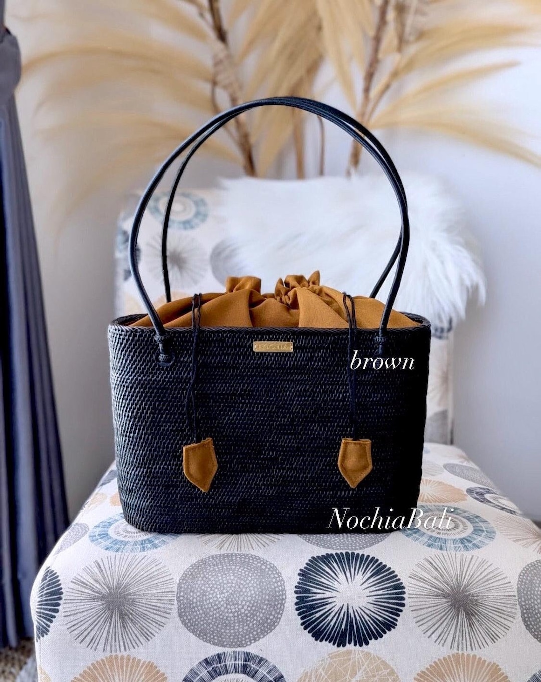 Summer Rattan Tote, Evening Rattan Tote Bag, Woven Beach Bag, One ...