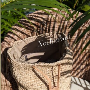 Beach Straw Backpack, Woven Raffia Backpack, Backpack With Genuine ...