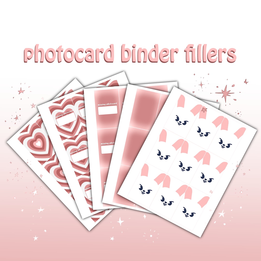 Bunny Kpop Photocard Binder Fillers Digital Download - Etsy