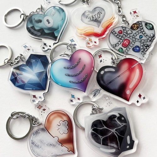 Heart Keychains - Etsy