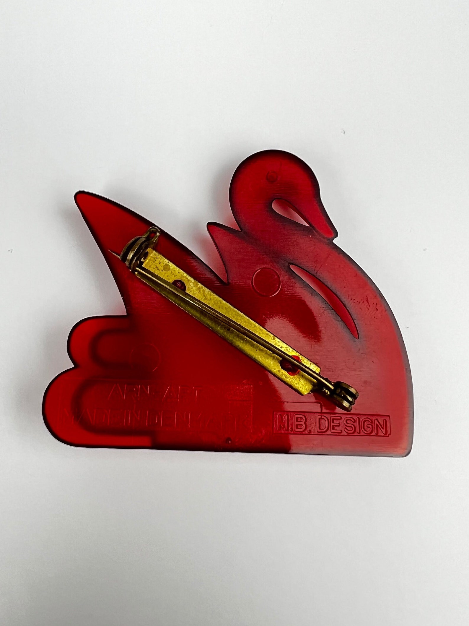 Rare Denmark Lucite Brooch Arn-art Vintage Mb Design Early Plastic Swan ...