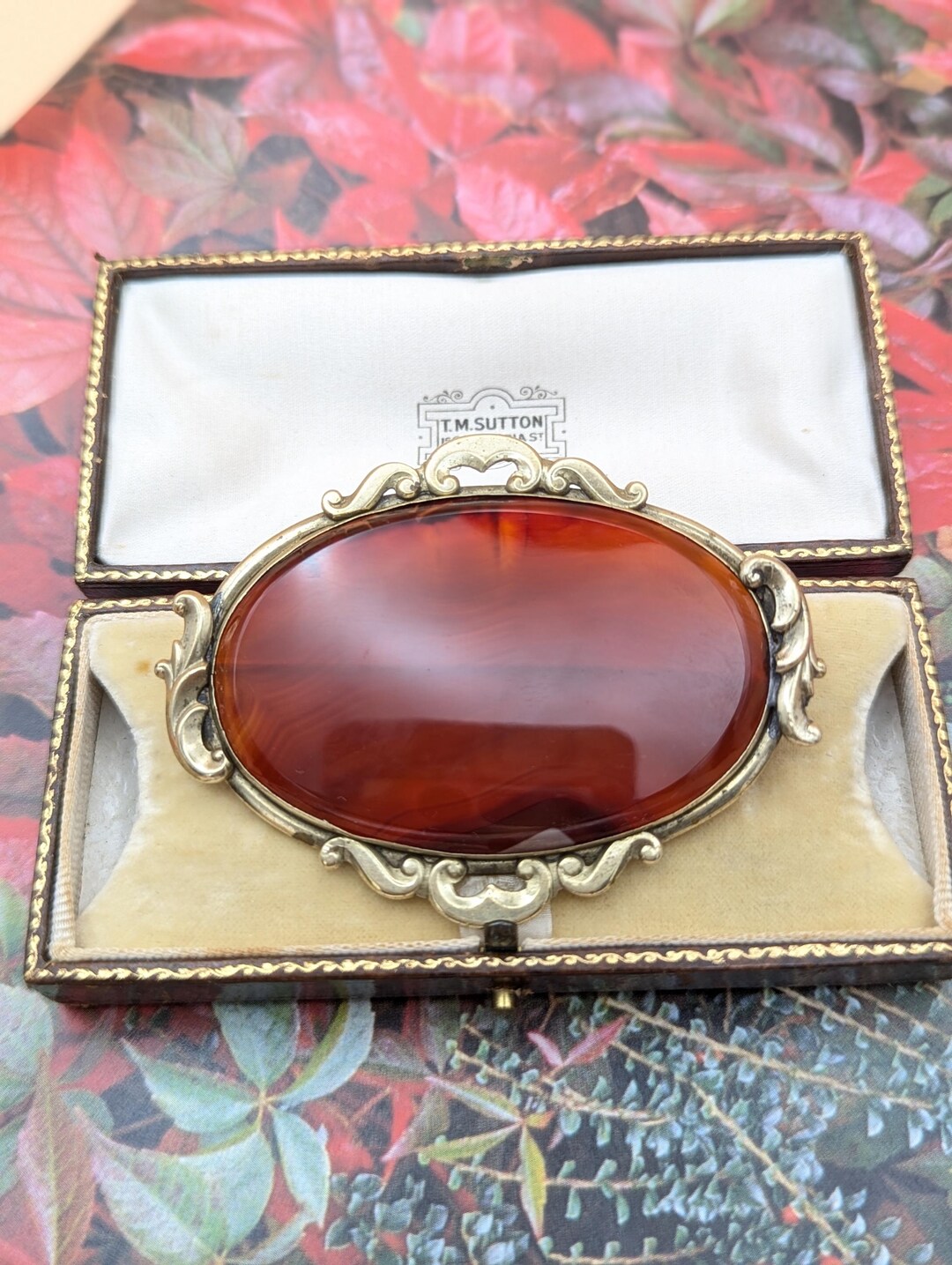 Antique Agate Brooch Victorian Gemstone Banded Agate Large - Etsy