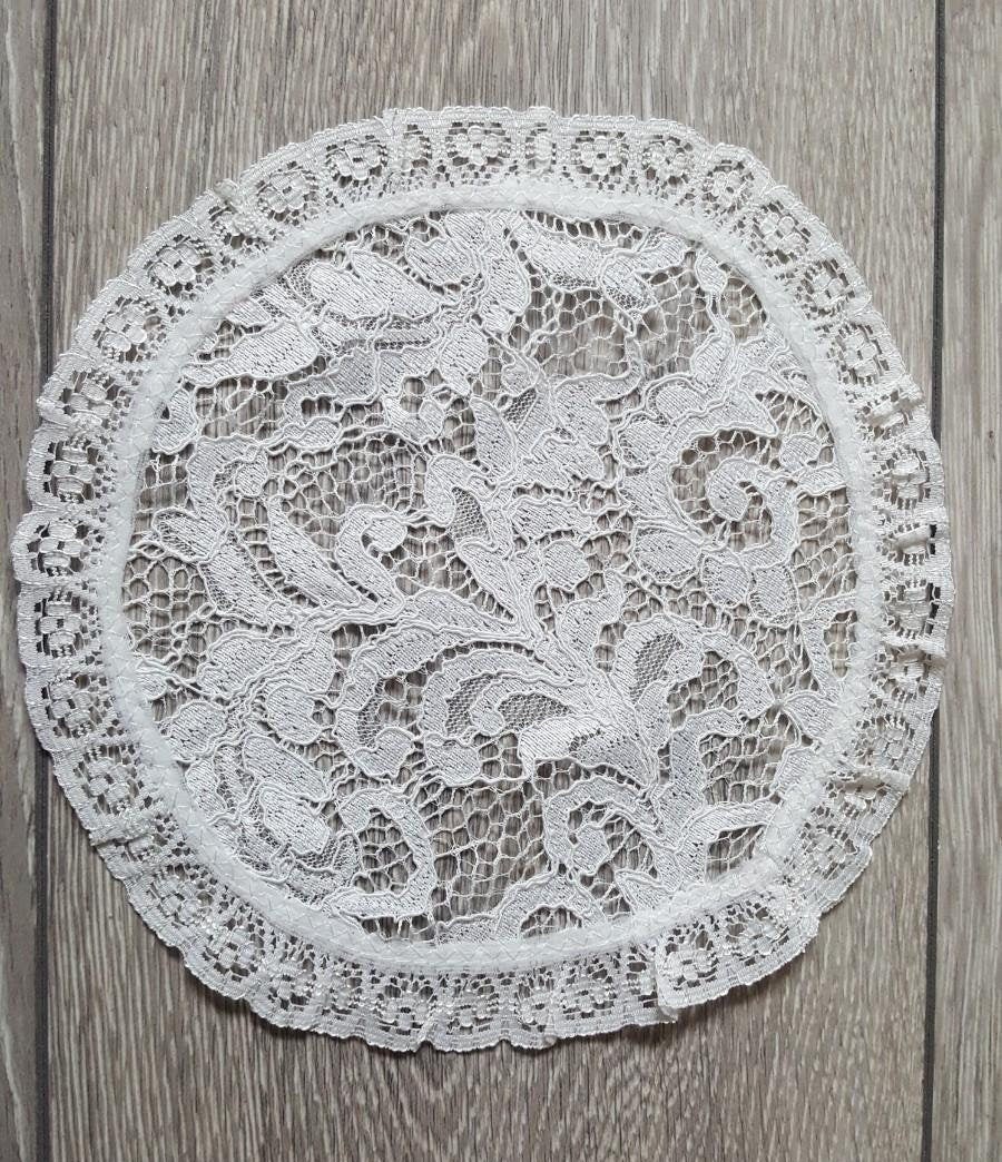 White Vintage Christian Lace Chapel Cap| Lace Doily Head Covering ...
