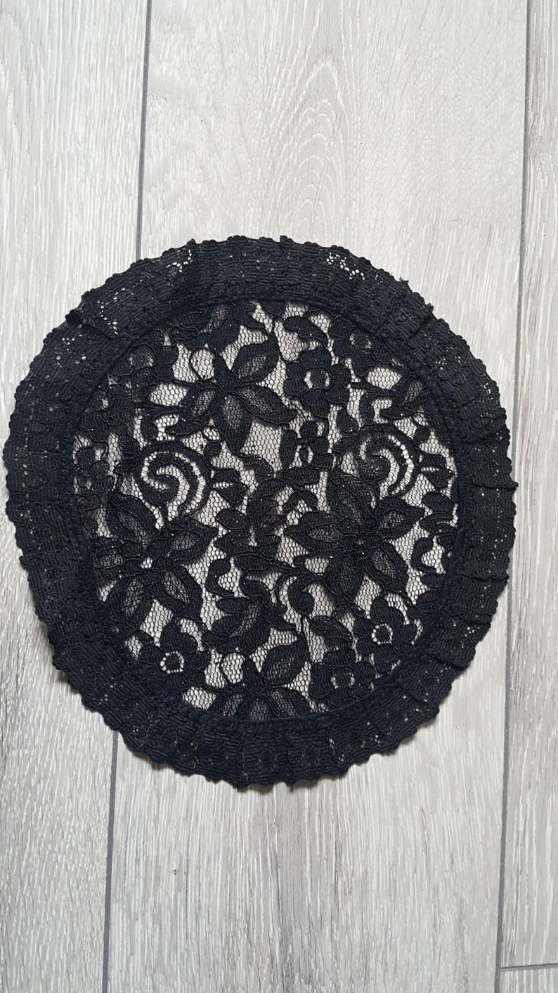 Black Christian Lace Chapel Cap| Lace Doily Head Covering| Catholic ...
