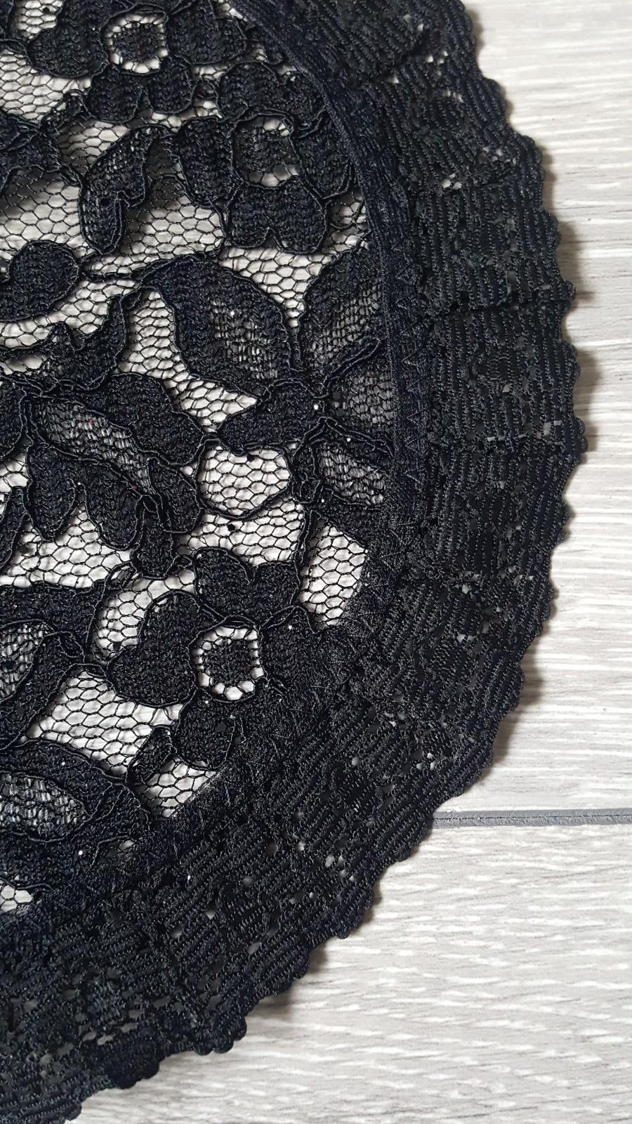 Black Christian Lace Chapel Cap| Lace Doily Head Covering| Catholic ...