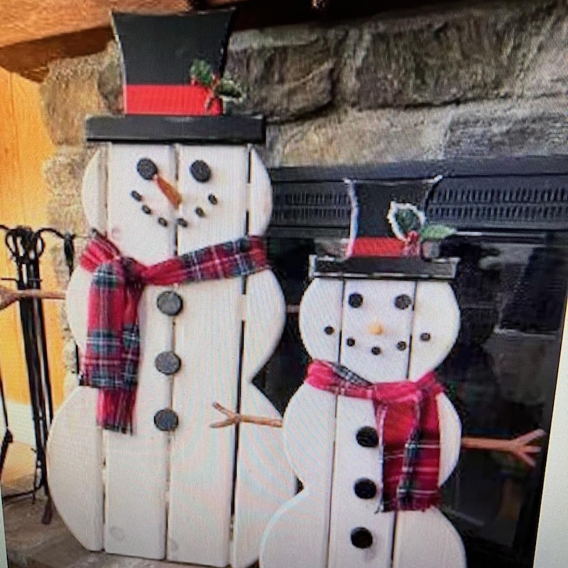 Wooden Snowman - Etsy