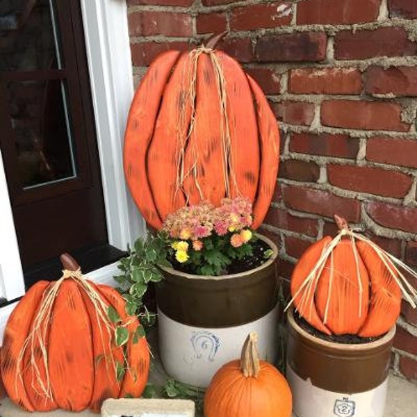 Wood Pumpkins Outdoor - Etsy