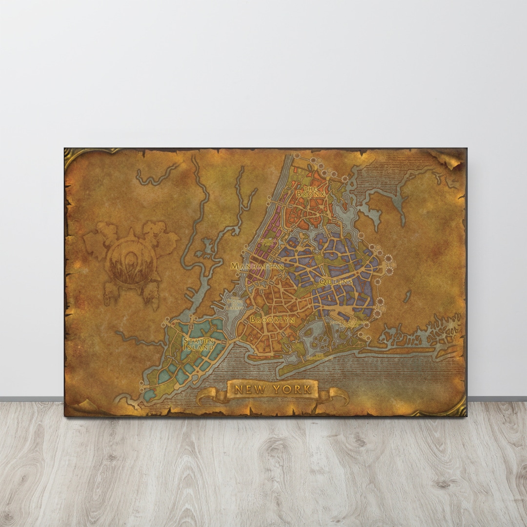 New York City (horde) - World of Warcraft Style Map - Etsy
