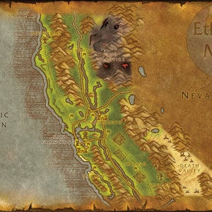 California norcal World of Warcraft Style Map - Etsy