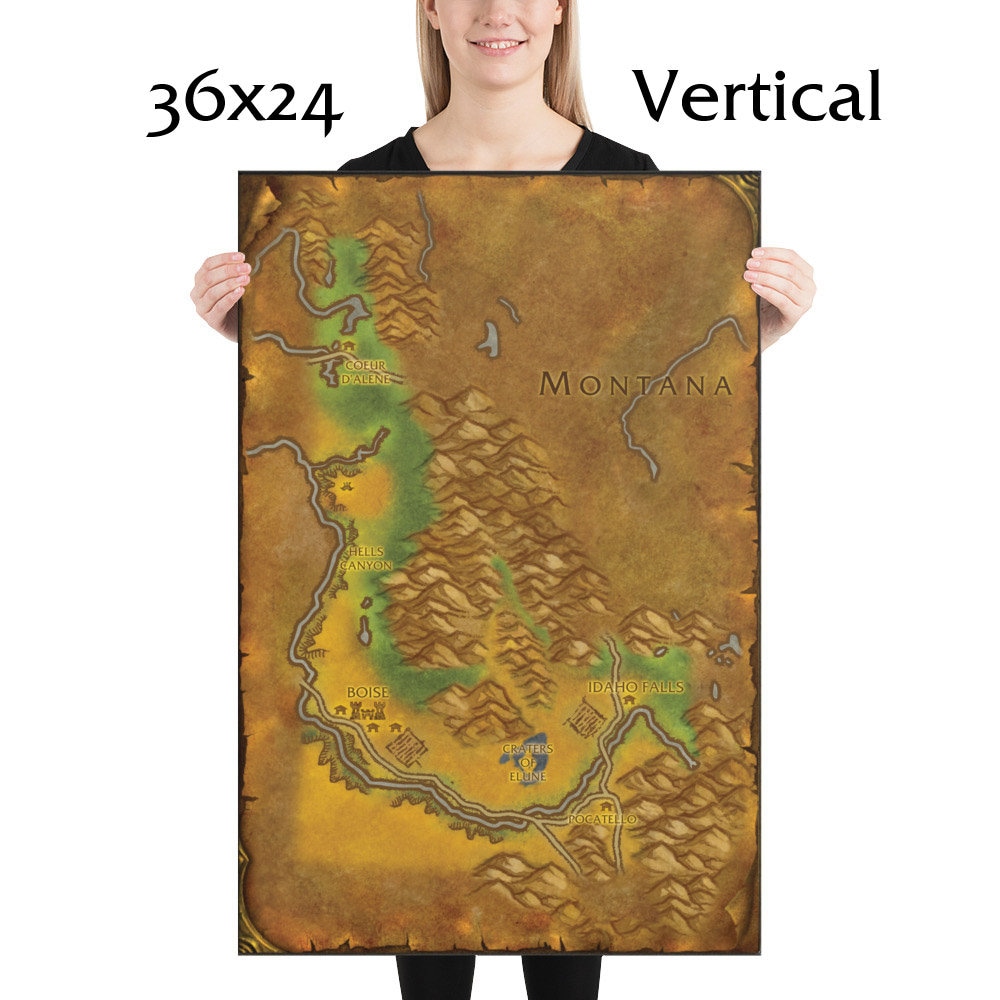 Idaho - World of Warcraft Style Map - Etsy