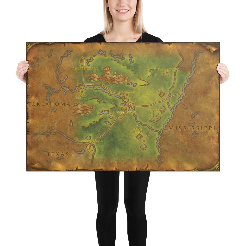 Arkansas - World of Warcraft Style Map - Etsy