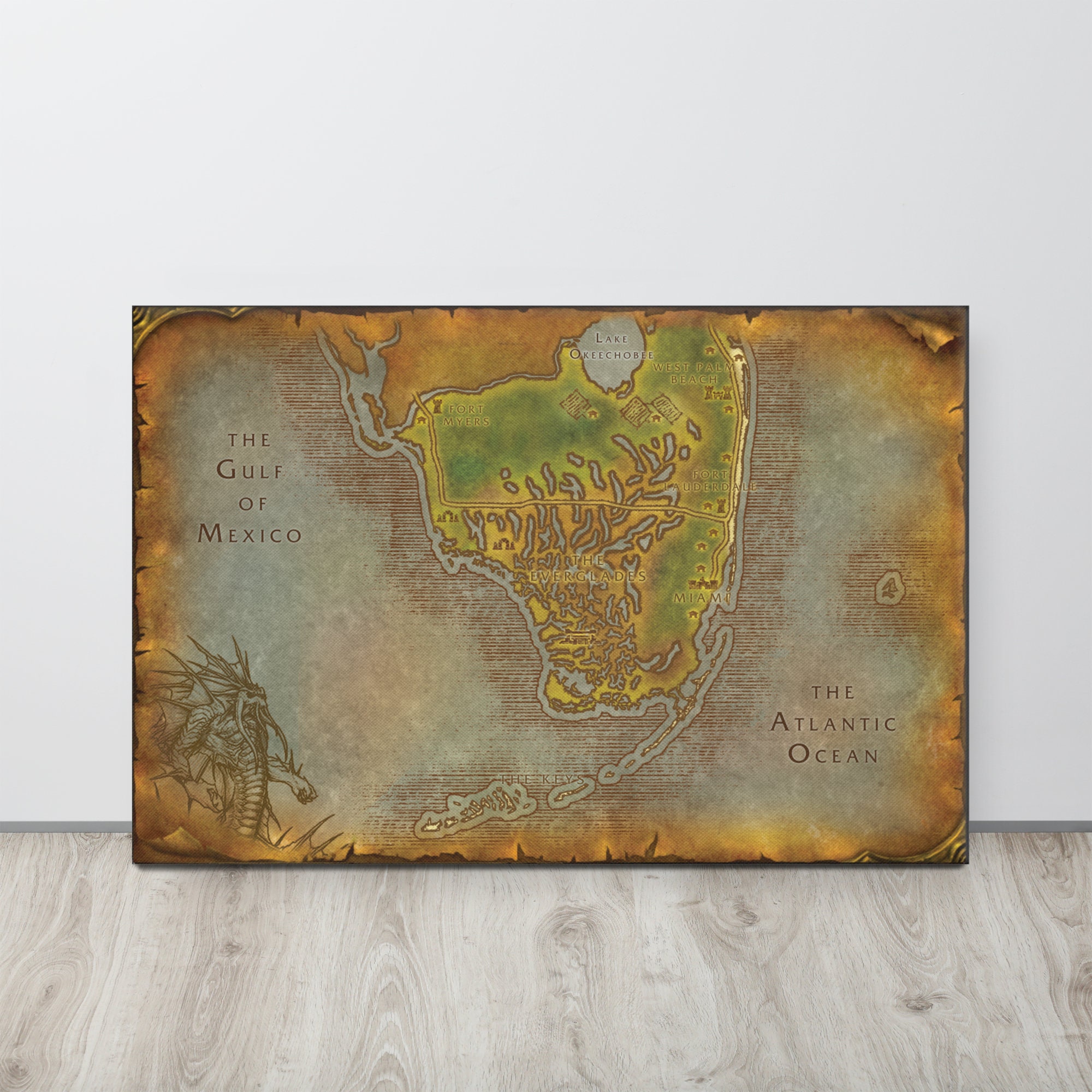 South Florida World of Warcraft Style Map - Etsy