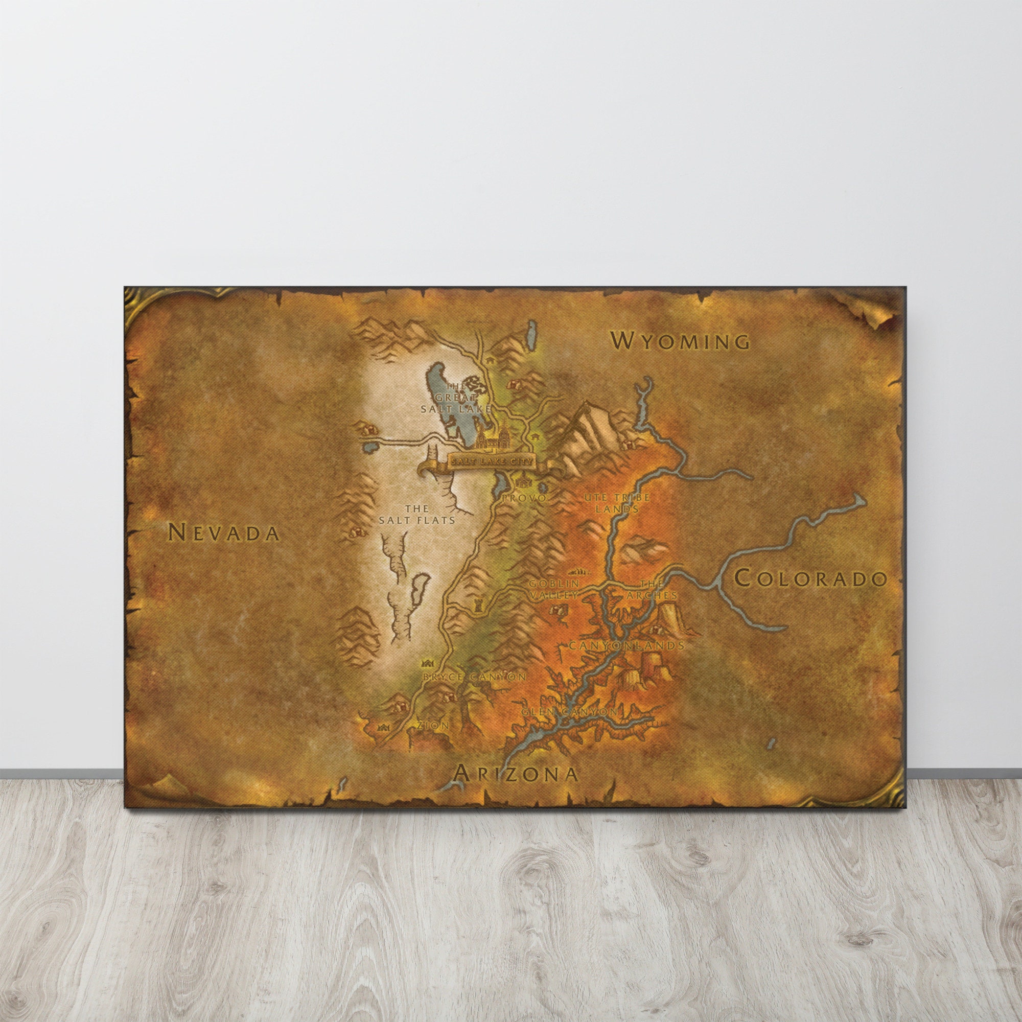 Utah World of Warcraft Style Map - Etsy