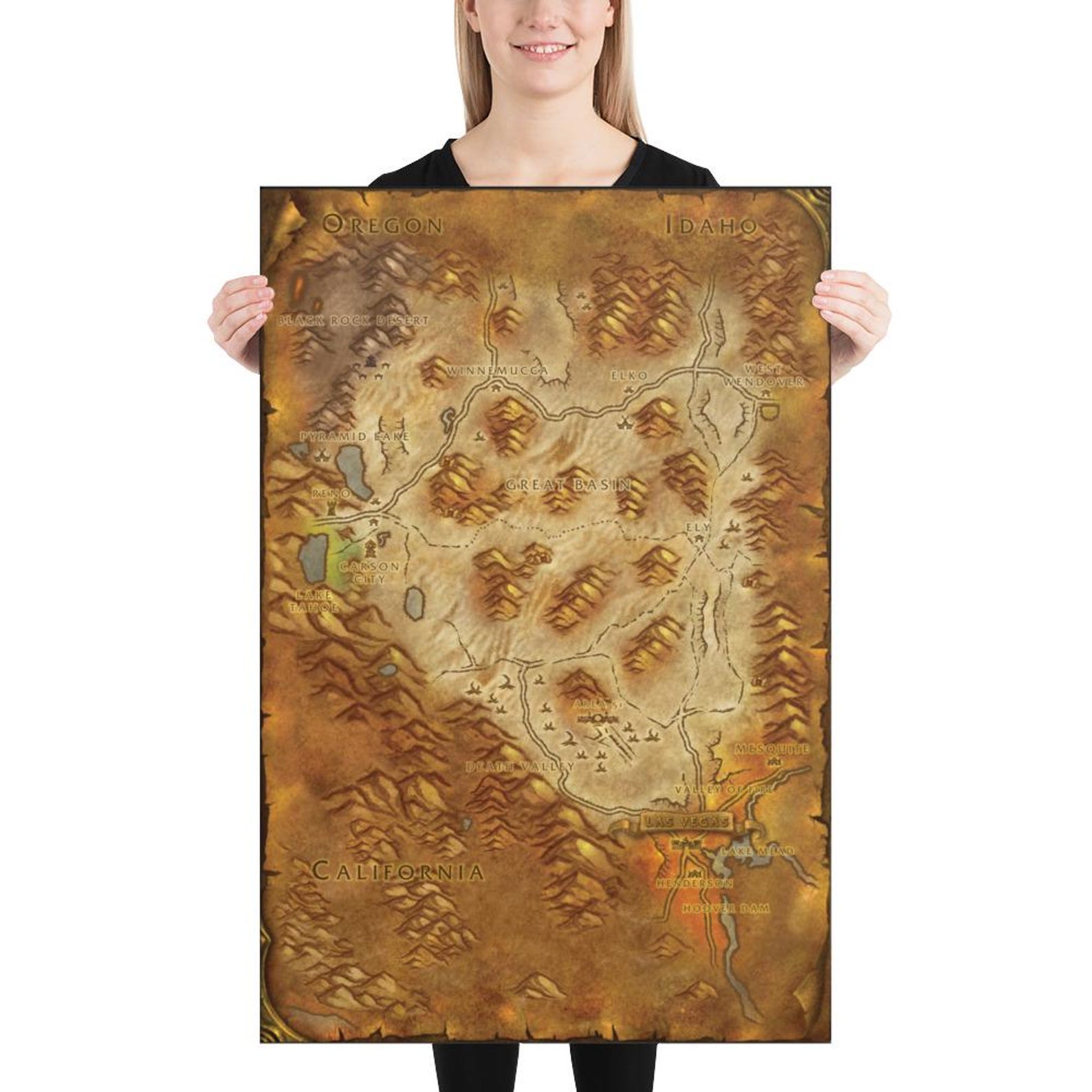 Nevada - World of Warcraft Style Map - Etsy