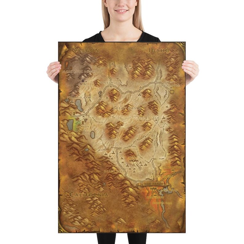 Nevada - World of Warcraft Style Map - Etsy