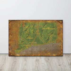 Connecticut - World of Warcraft Style Map - Etsy