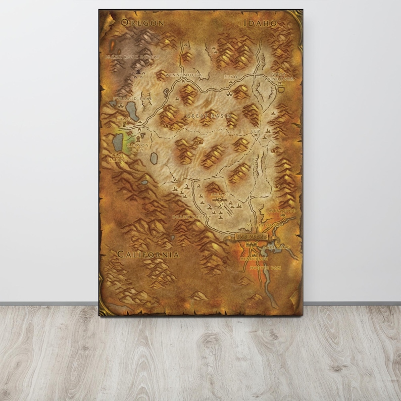 Nevada - World of Warcraft Style Map - Etsy