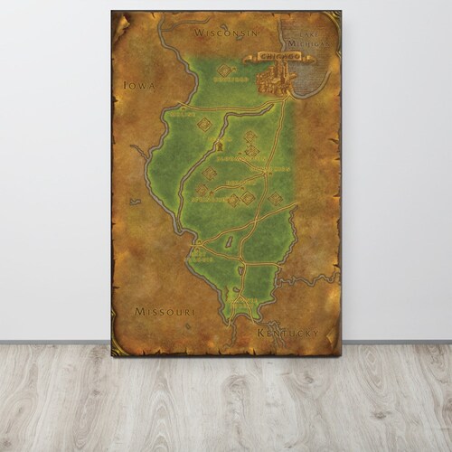 Washington World of Warcraft Style Map - Etsy