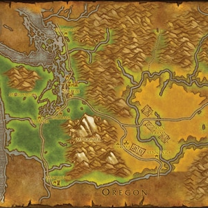 Washington - World of Warcraft Style Map - Etsy