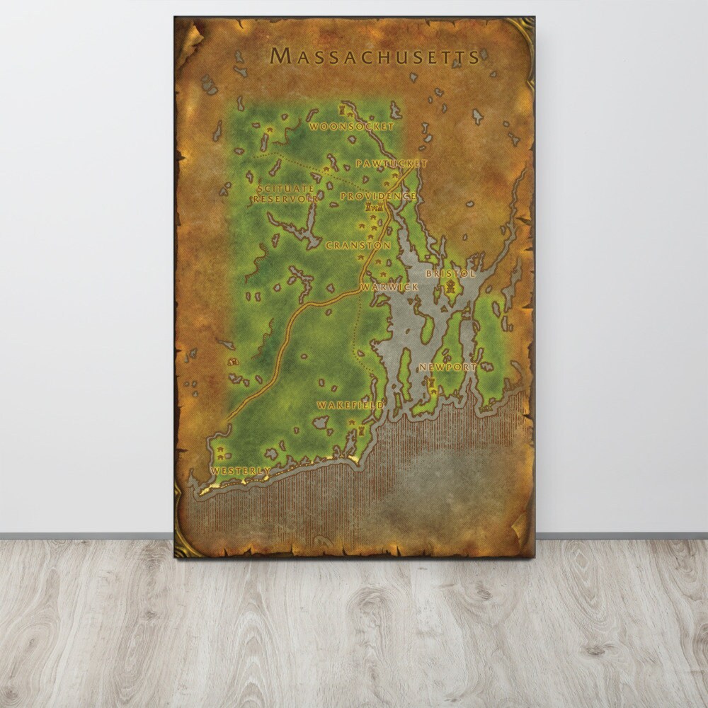 Rhode Island World of Warcraft Style Map - Etsy